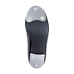 Linodes Economy Unisex-Child Upgraded Easy Strap Tap Shoe for Girls and Boys MaryJane Dance Flat-Black Patent-12M-Little Kid