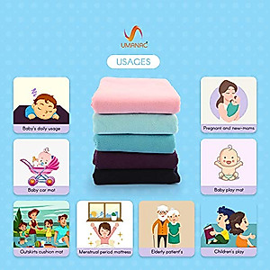 Umanac Baby Waterproof Crib Sheet | Coral, Medium (27.5 in x 39 in) - Bed Pad, Bed Wetting Mattress Pad, Washable, Reusable Incontinence Underpad Sheet Protector for Toddler, Children and Adult