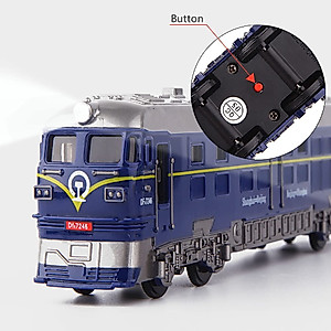 Tiny Train Toys Moved by Inertia for Kids with Sound & Light - Train Set for 3 4 5 6 Years Old Boys Girls Classic Toy Gift for Holiday, Birthdays or Christmas
