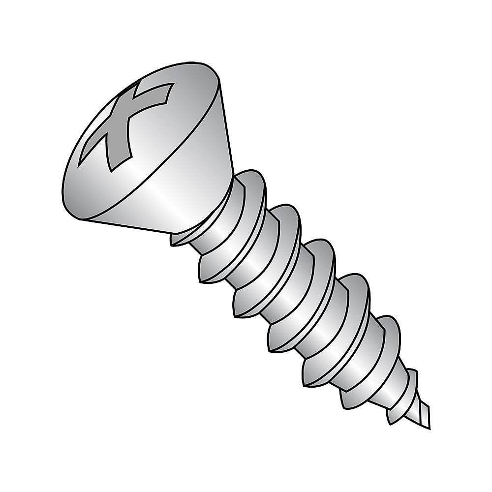 Small Parts 0824ABPO188 18-8 Stainless Steel Sheet Metal Screw, Plain Finish, 82 degrees Oval Head, Phillips Drive, Type AB, #8-18 Thread Size, 1-1/2" Length (Pack of 50)