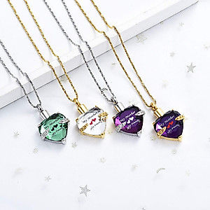Yinplsmemory Mom Urn Necklace for Ashes Crystal Hollow Heart Pendant Ashes Keepsake Jewelry - Mother Cremation Memorial Gift
