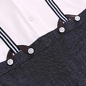 famuka Baby Boy Gentleman Romper Toddler Boys Formal Suit Party Dress One-Piece Wedding Tuxedo 0-24M (D, 0-3 Months)