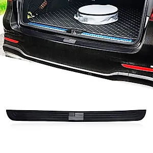 Fogfar 1 PC Car Trunk Anti-Scratch Strip, 35.43" x 2.75" PVC American Flag Black Edge Three-Dimensional Printed Protective Sticker, Self-Adhesive Decorative Accessories, for Cars, SUVs (Black)