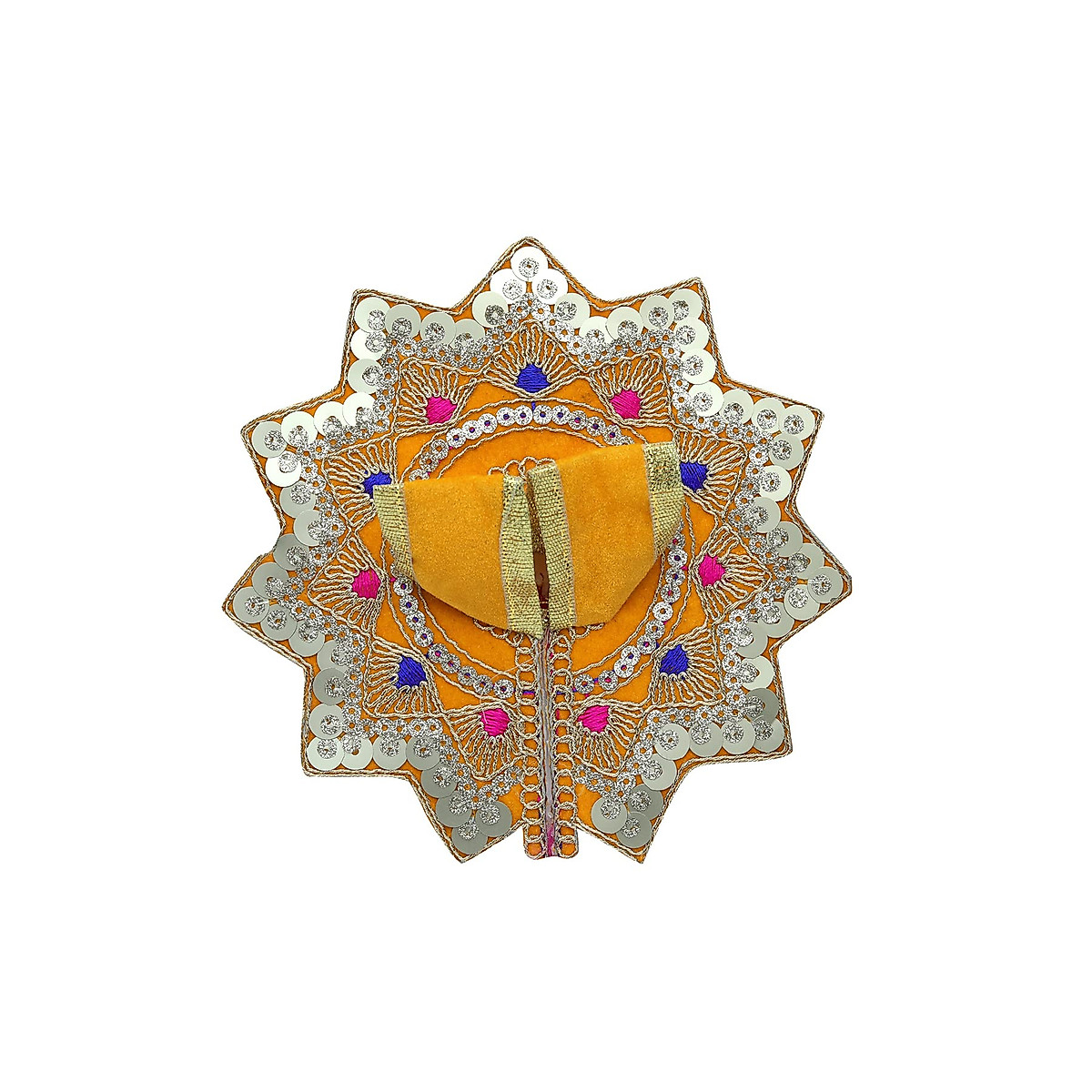 Aditri Creation Set of 2 Ladoo Laddu Gopal Dress Cloth Bhagwan Poshak of Indian God Bal Krishna Dev Vastra for Metal Idol Statue Indian Traditional Holi Festival(Size:-1-2 No. Dia :- 6")(Yellow,Pink)