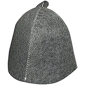 RussianBear ™ Gray Polished Wool Hat for Sauna Banya Bath House Head Protection Unisex