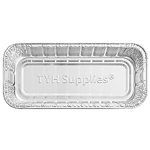 50 Pack Grease Drip Pan Liners | Compatible with Weber Genesis II LX 400 & 600, Summit 400 & 600 Gold & Platinum 6-burner Series, SmokeFire EX4, EX6 | Disposable Aluminum BBQ Drip Tray | 11 x 5 Inch