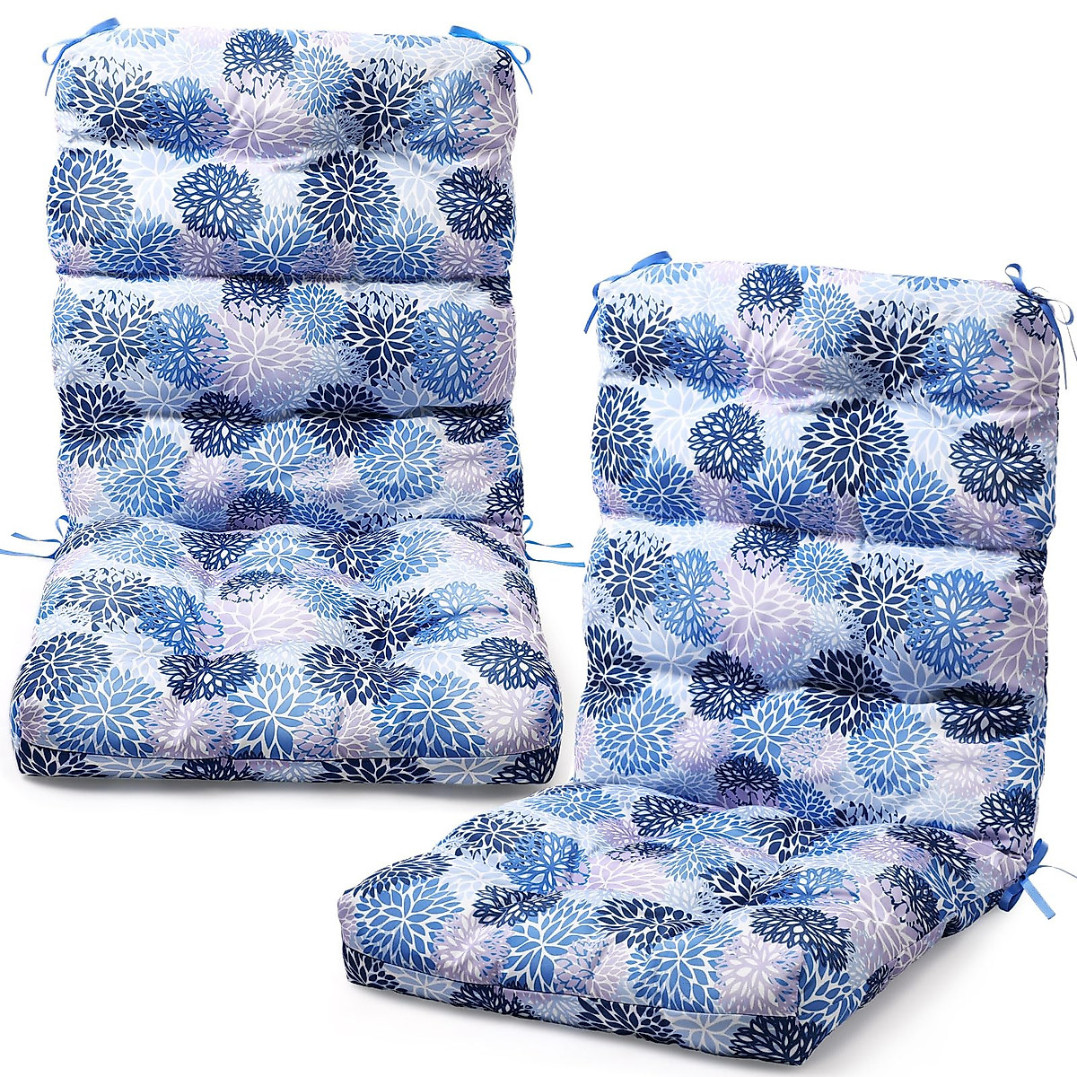 Chitidr 2 Pack High Back Outdoor Chair Cushions Bulk Waterproof Indoor Outdoor Chair Cushion Seat and Back Rocking Chair Cushion Thickened Patio Chair Pad for Indoor and Outdoor (Daisy)