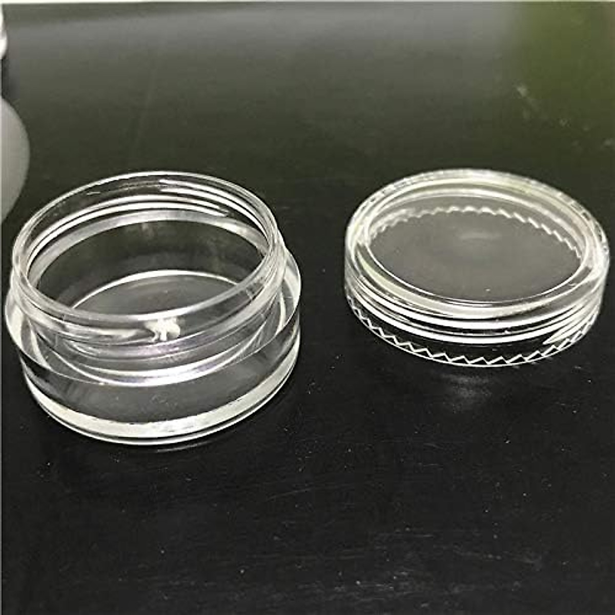 100PCS 5G/5ML Cosmetic Containers With White Lids Sample Gram Plastic Containers Lotion Jars for for Scrubs, Oils, Salves, Creams, Lotions - BPA Free