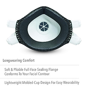 Honeywell Safety Products SAF-T-Fit Plus Disposable Lead Paint Removal P100 Respirator Mask with Exhalation Valve, 1-Pack (RWS-54020)