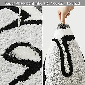 RoomTalks Funny Cute 2x3 Rugs for Bedroom Bathroom Dorm Kitchen Non Slip Machine Washable, Black White Gray Swear Words Funny Funky Cool Small Area Rug Fluffy Shaggy Bedside Accent Rug