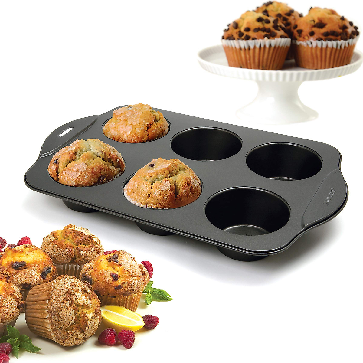 Norpro Nonstick 6 Cup Giant Muffin Pan, As Shown