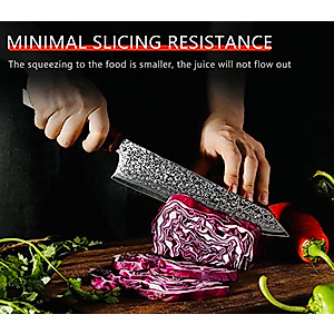 SANNKA Chef Knife Kiritsuke Knife 8.5 inch Damascus Knife Kitchen Knife Japanese Knife VG10 High Carbon Steel Knife 67-Layer Steel Japanese Kitchen Knife Cooking Knife Sharp Knife with Knife Sheath