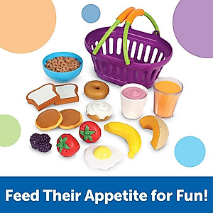 Learning Resources New Sprouts Breakfast Foods Basket - 16 Pieces, Ages 18+ months Pretend Play Food for Toddlers, Toddler Kitchen Toys, Preschool Learning Toys