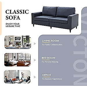 DNYN Convertible Sleeper Futon Sofa with 2 Pillows, Velvet Tufted Couch w/Metal Legs and Adjustable Backrest, for Apartment Office Small Space Living Room Furniture, Black