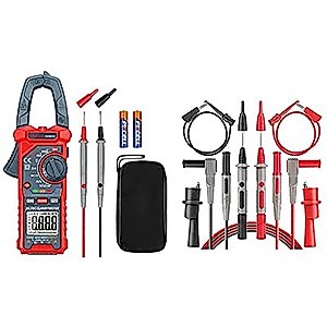 AstroAI 4000 Counts Digital Clamp Meter+Multimeter Test Leads Kit,