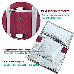 Ladbodun Insulated Grocery Bags Reusable Shopping Tote Cooler Bag With Zippered Top, Large Square Stand Up Food Carrier Delivery For Groceries Thermal Hot Or Cold Frozen Foods For Camping Travel 2Pack