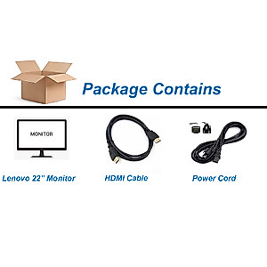 Lenovo ThinkVision T2254p LED Backlit 22 inch Anti-Glare Monitor, VGA, HDMI, Display Port, 5ms Response Time, 16.7 Million Colors, 170 Degree Viewing Angle, 1050p at 60 Hz (Renewed)