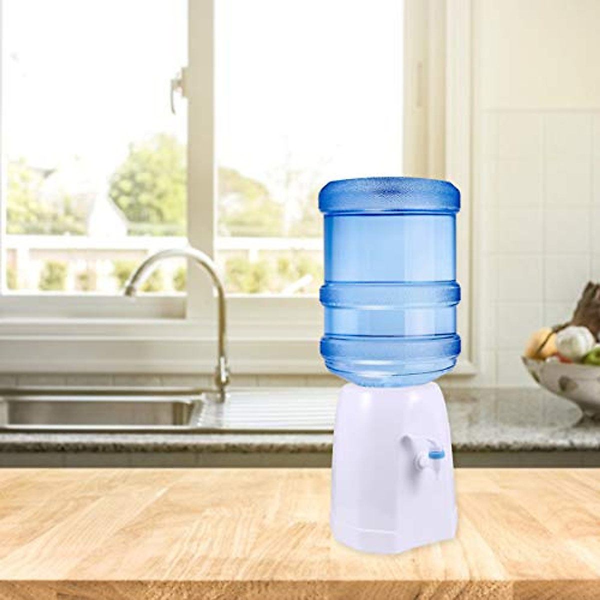 HEMOTON Countertop Water Cooler Dispenser Plastic Desktop Drinking Fountain Barrelled for Home Office Use