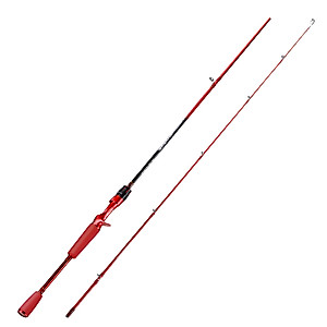 Sougayilang Fishing Rod Two Pieces,Sensitive Graphite Casting Pole with Stainless Guide Rings and Comfortable Handle for Travel Saltwater Freshwater