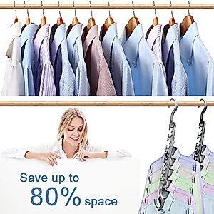 Closet Organizers and Storage,12 Pack Closet Organizer Hangers,Magic Space Saving Hangers Sturdy Clothes Organizer for Heavy Clothes,Girls College Dorm Room Essentials,Home Essentials Closet Storage