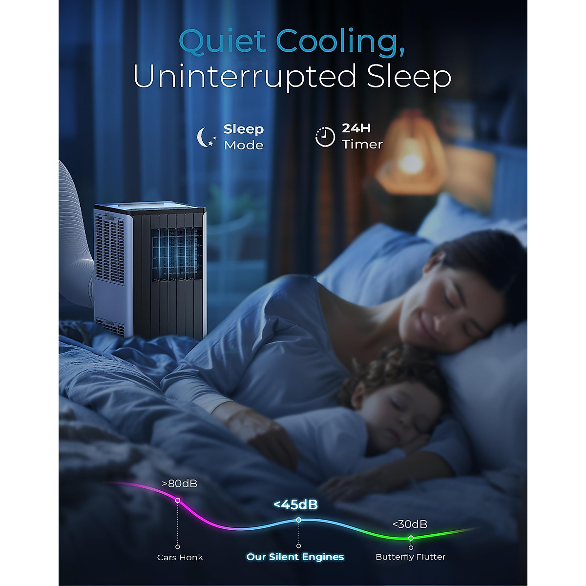 FIOGOHUMI 10000BTU Portable Air Conditioners - Portable AC Unit with Built-in Dehumidifier Fan Mode for Room up to 350 sq.ft. - Room Air Conditioner with 24H Timer & Remote Control Window Mount Kit