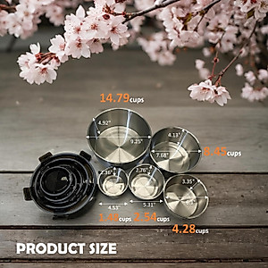 EleganceEssentials Stainless steel food storage containers leak proof & airtight lids for Kitchen,stainless steel bowl,meal prep lunch box,freezer and microwave safe (5-piece)