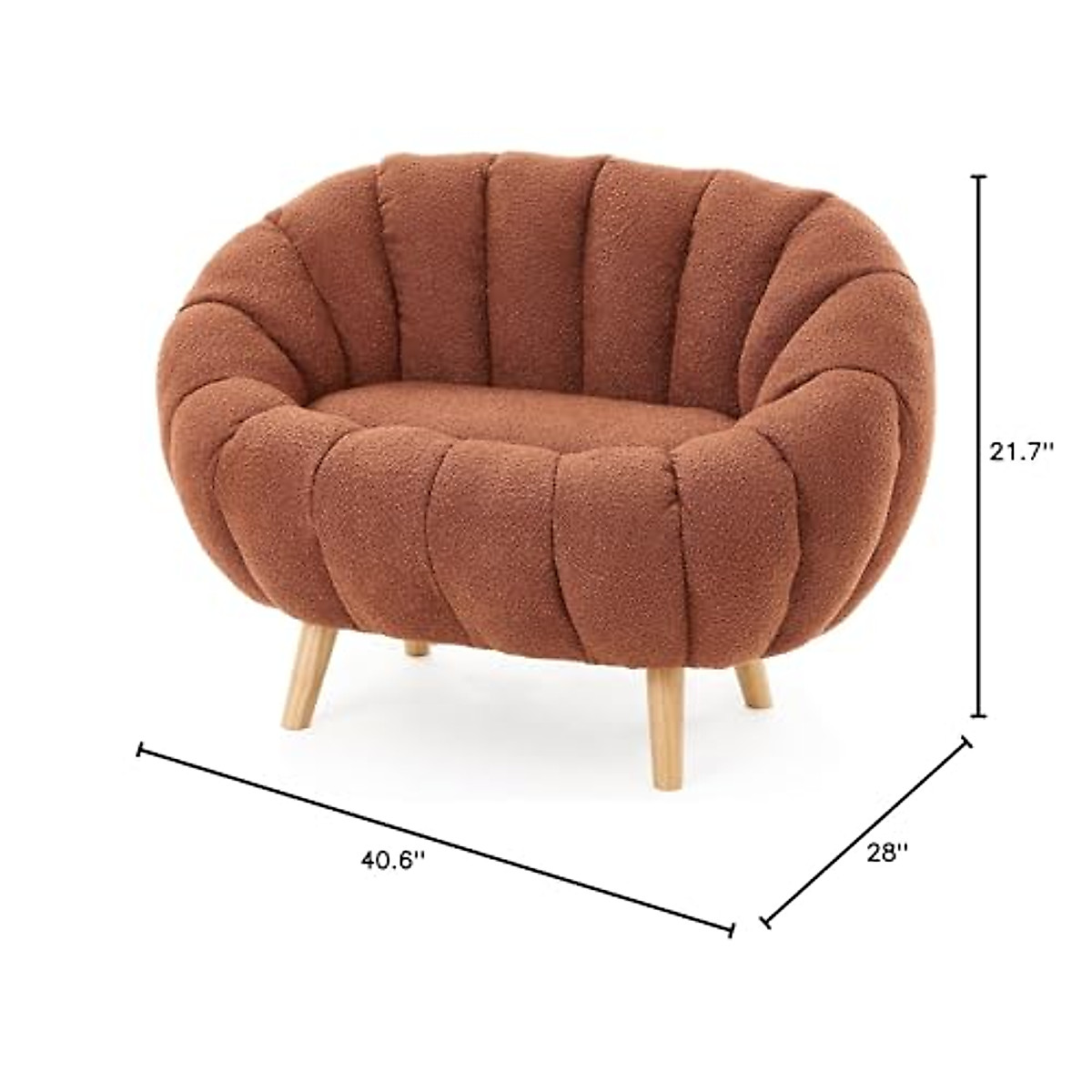 Pumpkin Sofa by Dorm Haul® - Boucle Rustic Orange