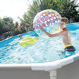 Intex 10 Feet Round Prism Metal Frame Above Ground Outdoor Backyard Swimming Family Pool for Kids and Adults ages 6 and Up, Gray