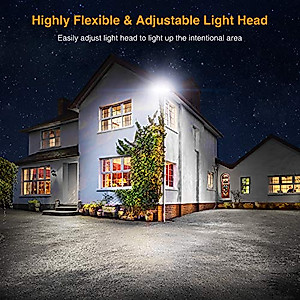 Onforu 55W + 70W LED Security Light, IP65 Waterproof Outdoor Flood Light, 3 Adjustable Heads Wall Mount Floodlight for Eave, Garden, Garage, Yard