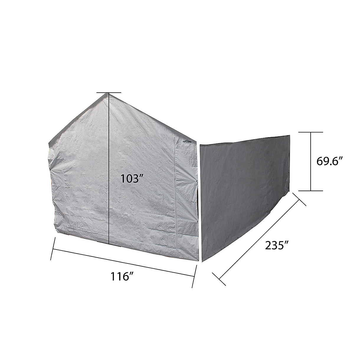 Caravan Canopy 12000211010 Side Wall Kit for Domain Carport, White (Top and Frame Not Included)