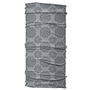 Karma Grey Medallion Headband for Women - Wide - Fabric Headband and Stretchy Hair Scarf - Grey