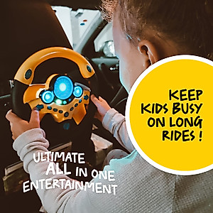 BETTERLINE Toy Wheel for Kids, Driving Simulation with Lights and Sounds, Pretend Driving Toy for Boys and Girls, Kids Interactive Toys
