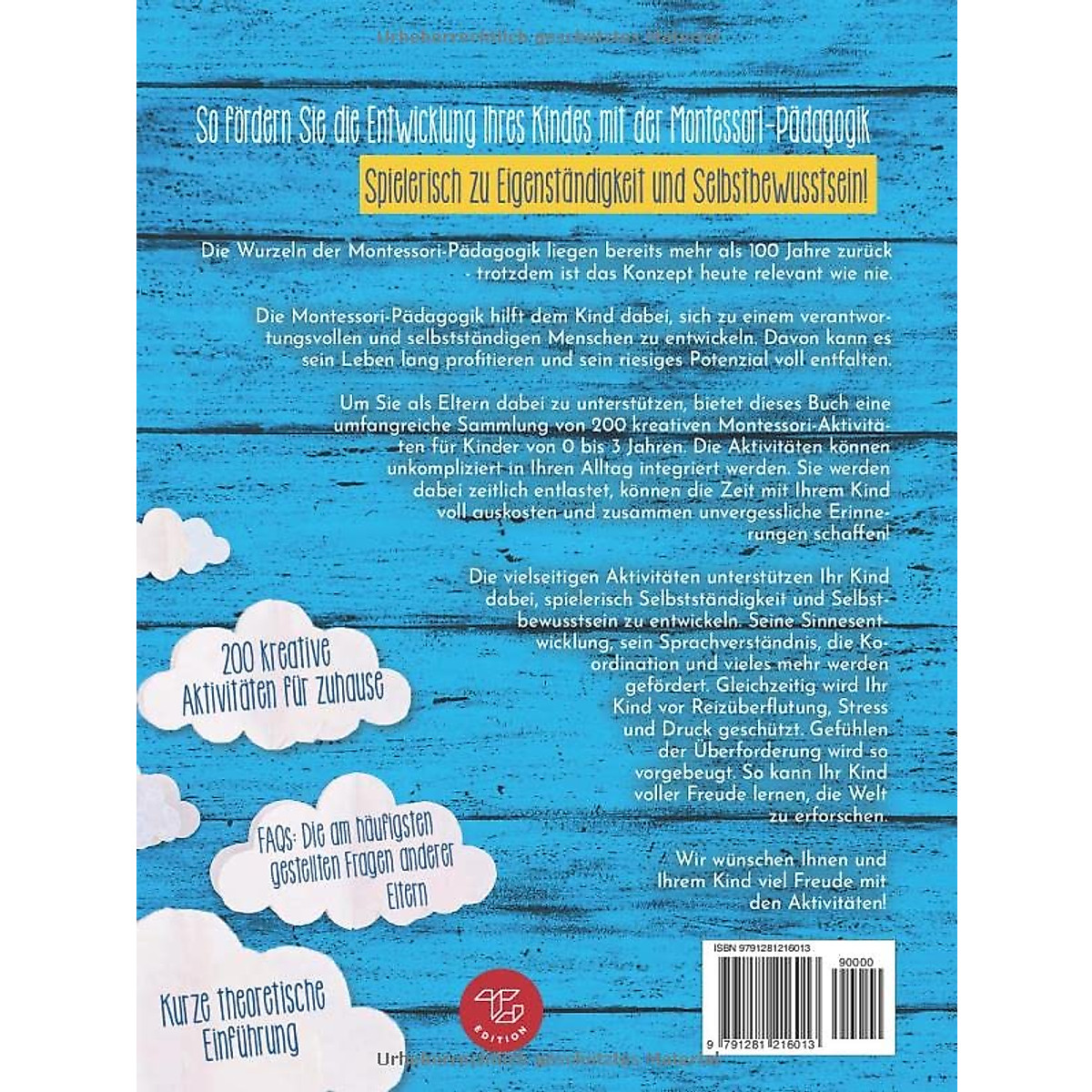 Das Montessori Buch für Babys und Kleinkinder: 200 kreative Aktivitäten für zu Hause – achtsam Aufwachsen und spielerisch die Selbstständigkeit fördern (Montessori Ideen für zu Hause) (German Edition)