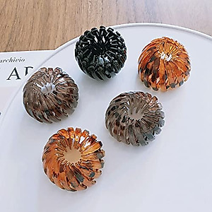 Pureadee 7PCS Bird Nest Magic Hair Clip, Hair Holder - Includes 7 Pastel Plastic Resin Material, Geometric Design, Anti-Skid, Compatible with Thin Hair for Special Occasions