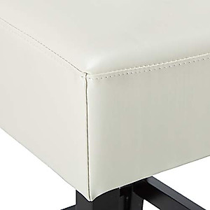 GDFStudio Christopher Knight Home Lopez Bonded Leather Counter Stools, 2-Pcs Set, Ivory