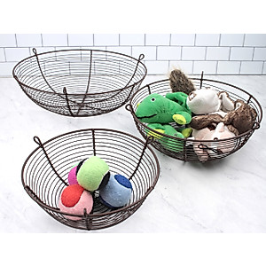 RSVP International Hanging Storage Collection 3-Tier Baskets, Bronze Woven Wire