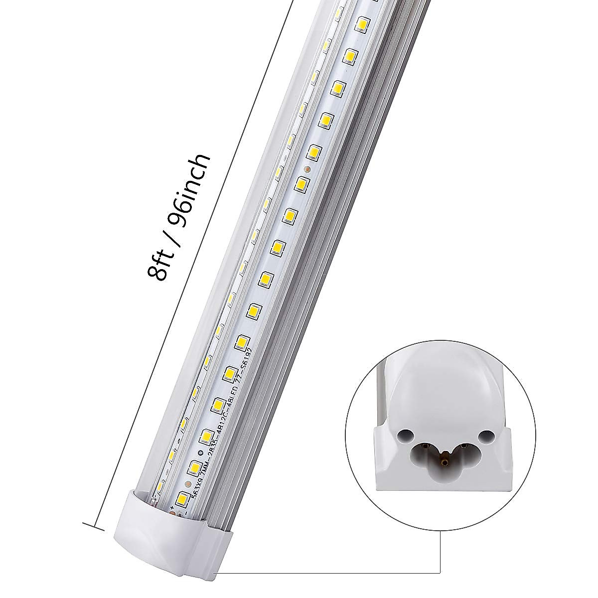 GAYUSAN 10Pack 8Ft LED Shop Light Fixture,90W 10000 Lumens 5000K Daylight White, Clear Cover,V Shape T8 Integrated 8 Foot Led Tube Light for Cooler,Garage,Warehouse