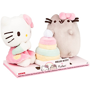 GUND Hello Kitty x Pusheen Best Friend Collector with Cake Set of 3 Plush, 4.5”