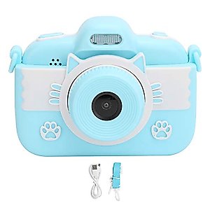 Children Full Hd Digital Camera, 2.8In Touch Display Screen Video Camera, Super Mini Size Camera with Silicone Protective Cover, Support Continuous Shooting, Time Lapse Photography (Blue)