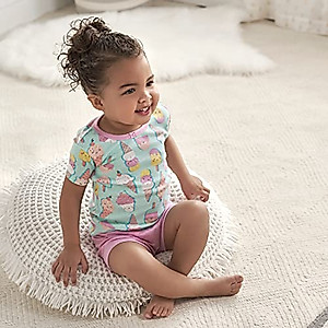 GerberBaby GirlsToddler Snug Fit 4-Piece Pajama SetIce Cream Purple24 Months