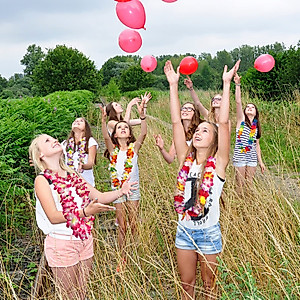 GoodUping 50 PCS Hawaiian Leis, Perfect Luau Party Supplies for Summer Beach Vacations, Essential Party Decorations for Birthday, Graduation, and Wedding Celebrations