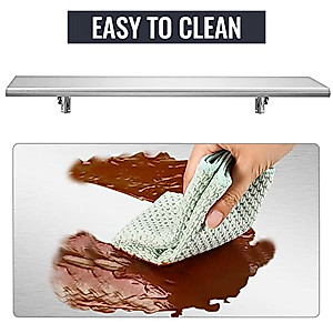 Hasopy Concession Shelf, Stainless Steel 72L x 12W Drop Down Folding Serving Food Shelf Stand Serving for Concession Window