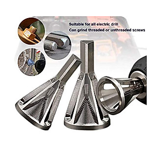 2 PCS HSS Deburring External Chamfer Remove Burr Tools for Drill Bit Eliminate Damaged Extractor Fits Size 8-32 Bolts,(Silver)