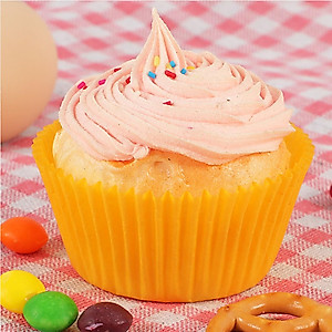 Standard Orange Cupcake Liners for Baking 200 Counts - Caperci Greaseproof Muffin Baking Cups for Wedding Birthday Party Baby Shower Festivals (Orange)