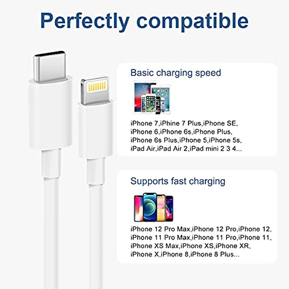 iPhone Fast Charger Lightning Cable [Apple MFi Certified] 2-Pack USB-C to Lightning Cable (6.6Ft) Fast Charging Compatible with iPhone14/14 Plus/14 Pro/14 Pro Max/13/13pro/12/12 Pro/12 Pro Max/11/iPad