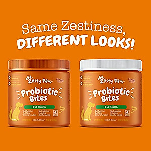 Zesty Paws Probiotics for Dogs - Digestive Enzymes for Gut Flora, Digestive Health, Diarrhea & Bowel Support - Clinically Studied DE111 - Dog Supplement Soft Chew for Pet Immune System - Pumpkin