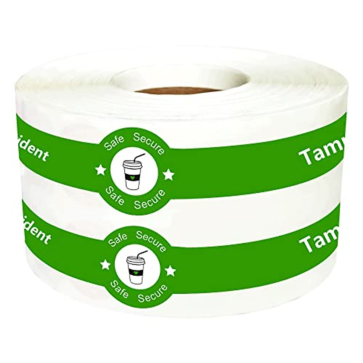 Safe Secure Tamper Evident Seals Stickers for Drink Lids 1"x 9"Tamper Proof Stickers-500Pcs Food Delivery Stickers Sealed for Freshness Labels Drink Food Coffee Milk Tea Ice Cream Safety Seal Stickers