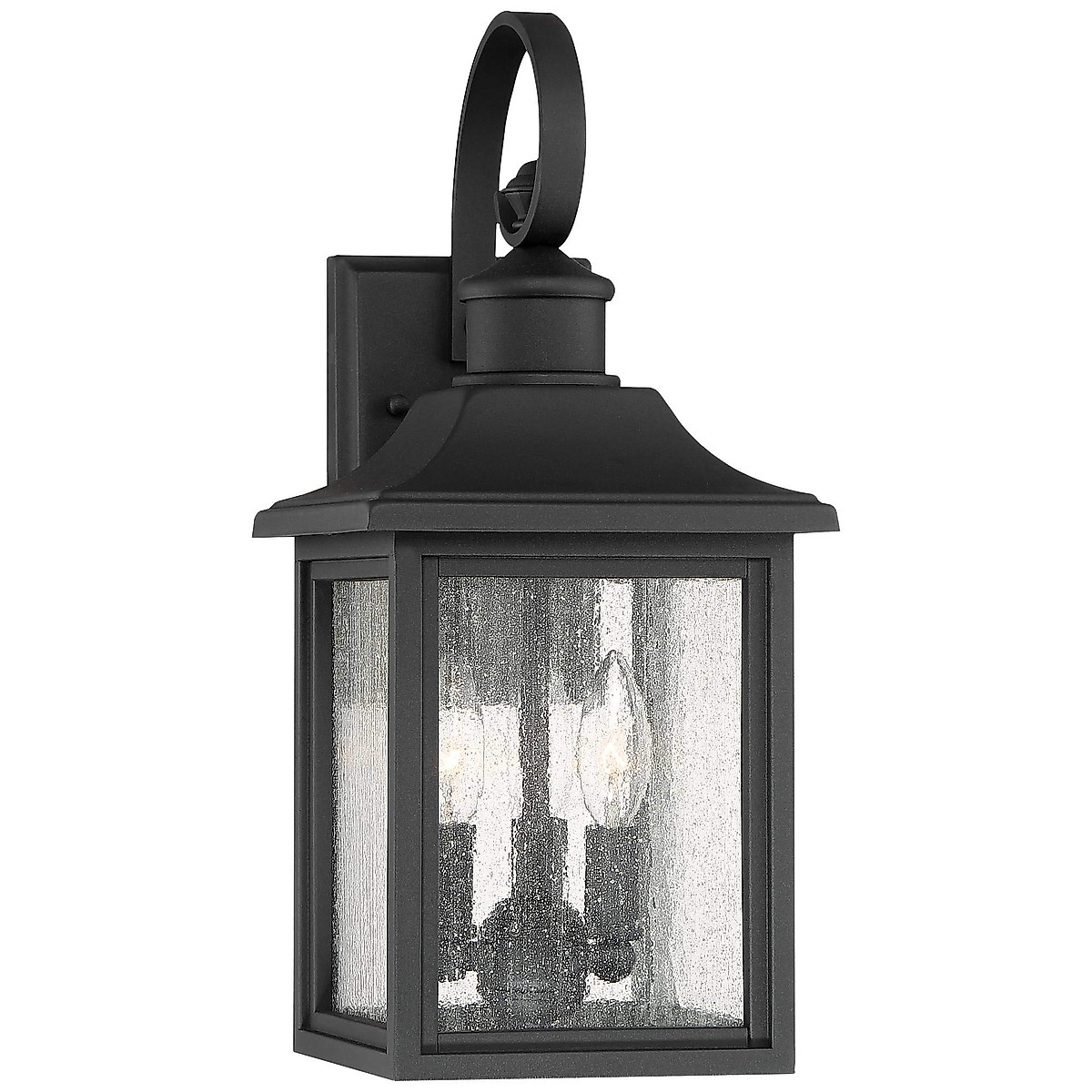 John Timberland Moray Bay Industrial Outdoor Wall Light Fixture Black Steel 17 3/4" Clear Seedy Glass Lantern for Exterior House Porch Patio Outside Deck Garage Yard Front Door Garden Home
