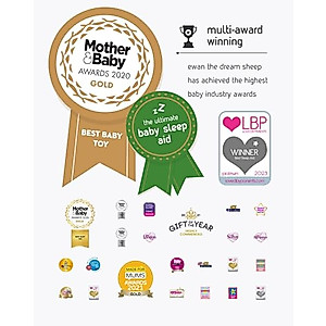 Sweet Dreamers, Ewan Deluxe with Shush, Beige | Baby & Toddler White Noise Sound Machine | Cry Activated Sensor & Nightlight | 5 Soothing Pink Noise Sounds | Auto-Off Timer | Lightweight & Portable