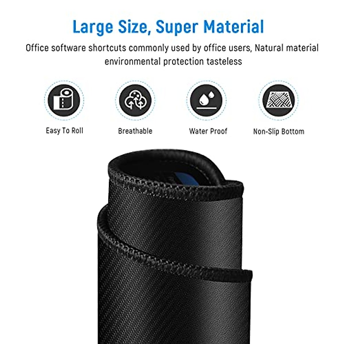 JIALONG Large Gaming Mouse Pad Desk Mat Office Software Shortcuts Mousepad with Personalized Design Extended Size 35.4 X 15.7inches by Office Users